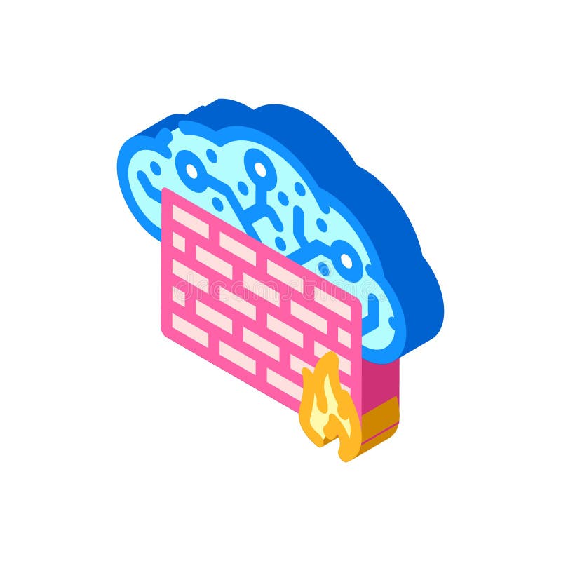 Firewall Cloud Computing Isometric Icon Vector Illustration Stock ...