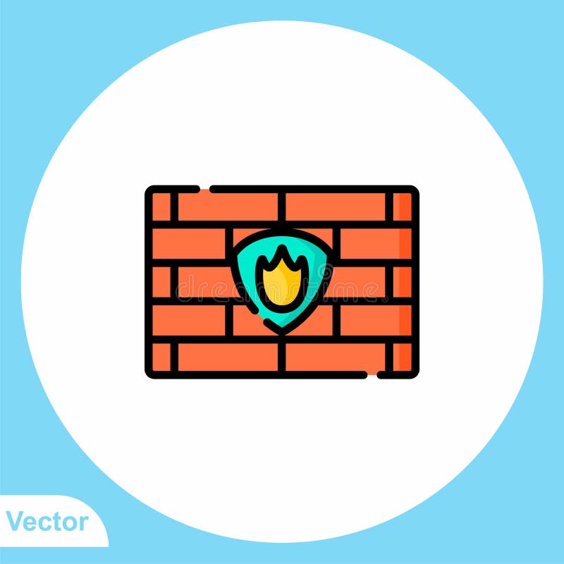 Firewall Flat Vector Icon Sign Symbol Stock Vector - Illustration of ...