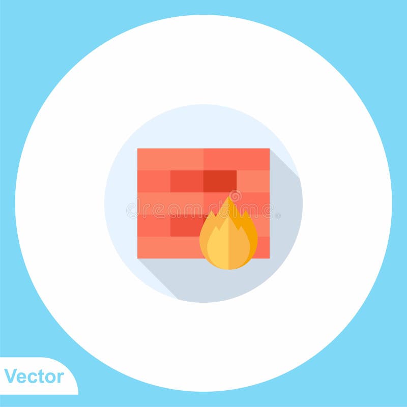 Firewall Flat Vector Icon Sign Symbol Stock Vector - Illustration of ...