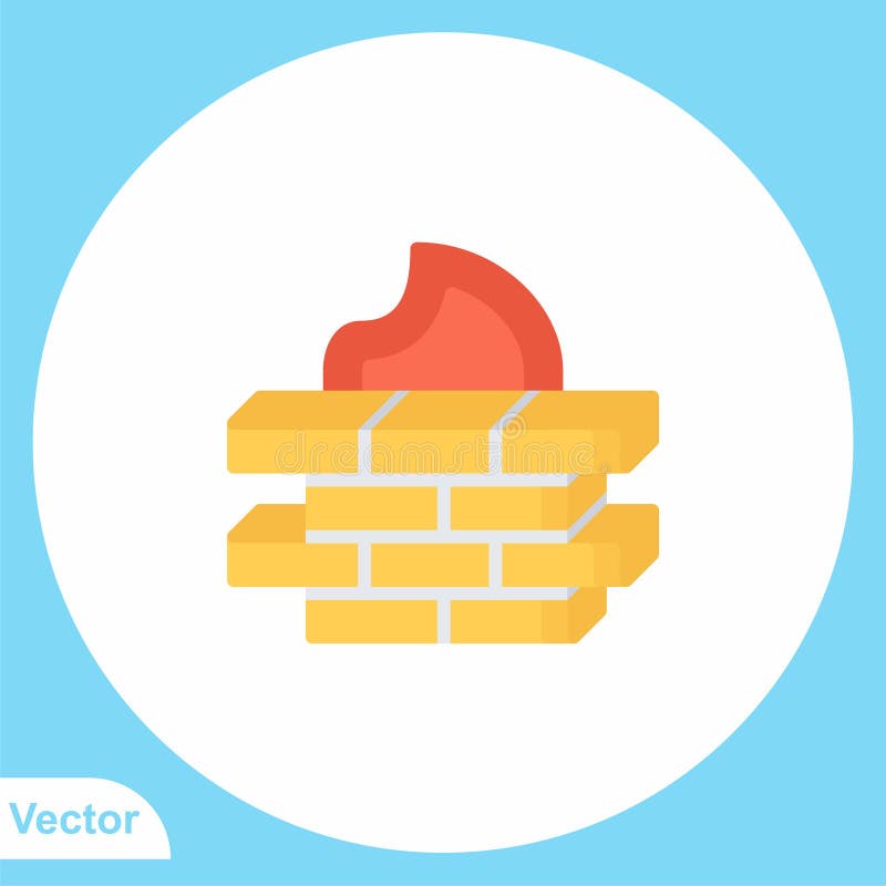 Firewall Flat Vector Icon Sign Symbol Stock Illustration - Illustration ...