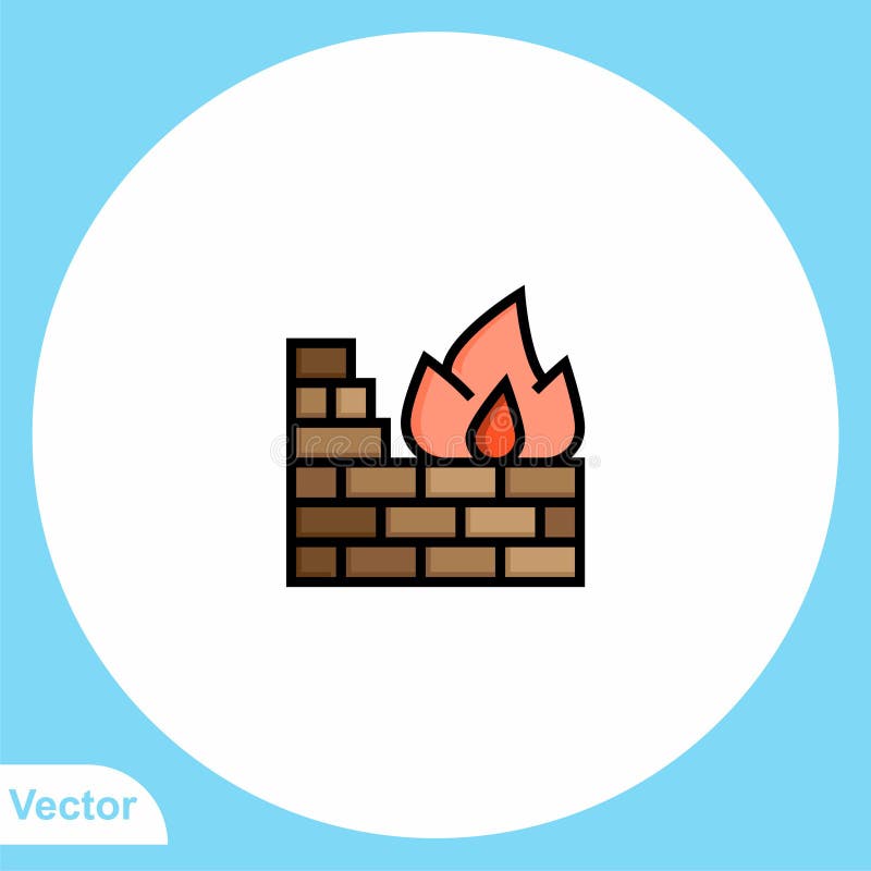 Firewall Flat Vector Icon Sign Symbol Stock Vector - Illustration of ...