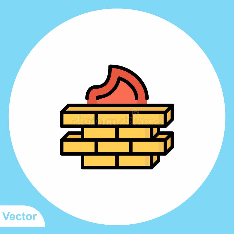 Firewall Flat Vector Icon Sign Symbol Stock Vector - Illustration of ...