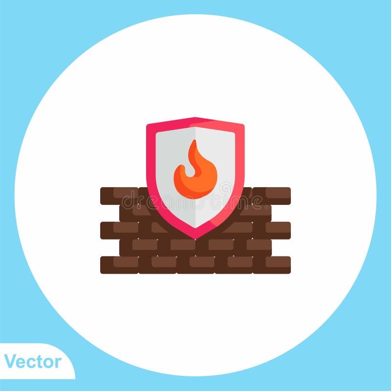 Firewall Flat Vector Icon Sign Symbol Stock Vector - Illustration of ...