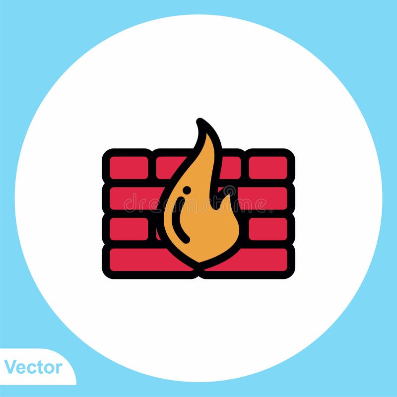 Firewall Flat Vector Icon Sign Symbol Stock Vector - Illustration of ...