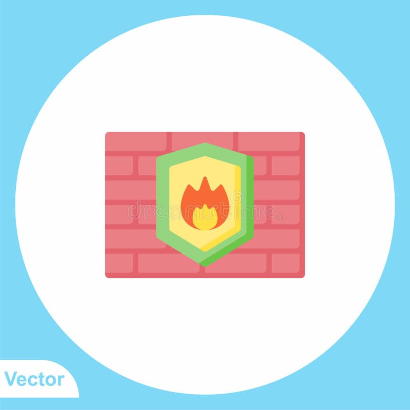 Firewall Flat Vector Icon Sign Symbol Stock Vector - Illustration of ...