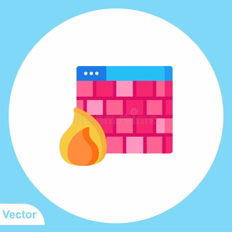 Firewall Flat Vector Icon Sign Symbol Stock Vector - Illustration of ...