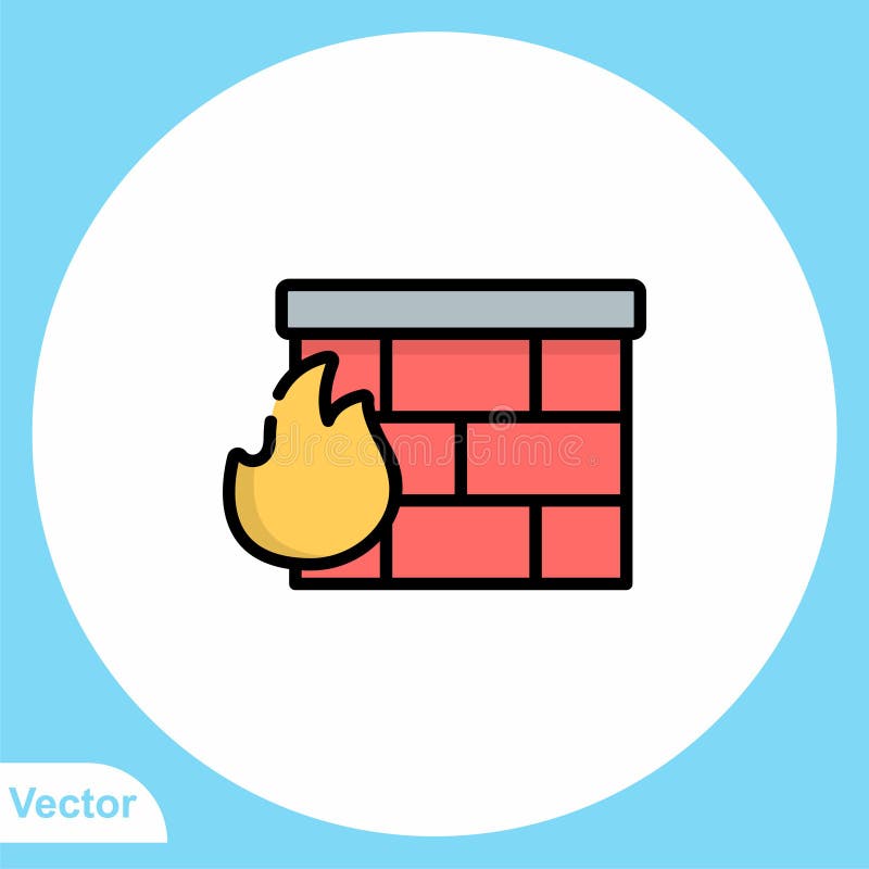 Firewall Flat Vector Icon Sign Symbol Stock Vector - Illustration of ...