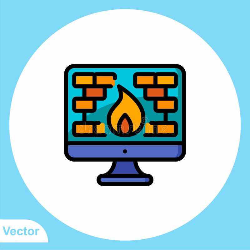 Firewall Flat Vector Icon Sign Symbol Stock Vector - Illustration of ...