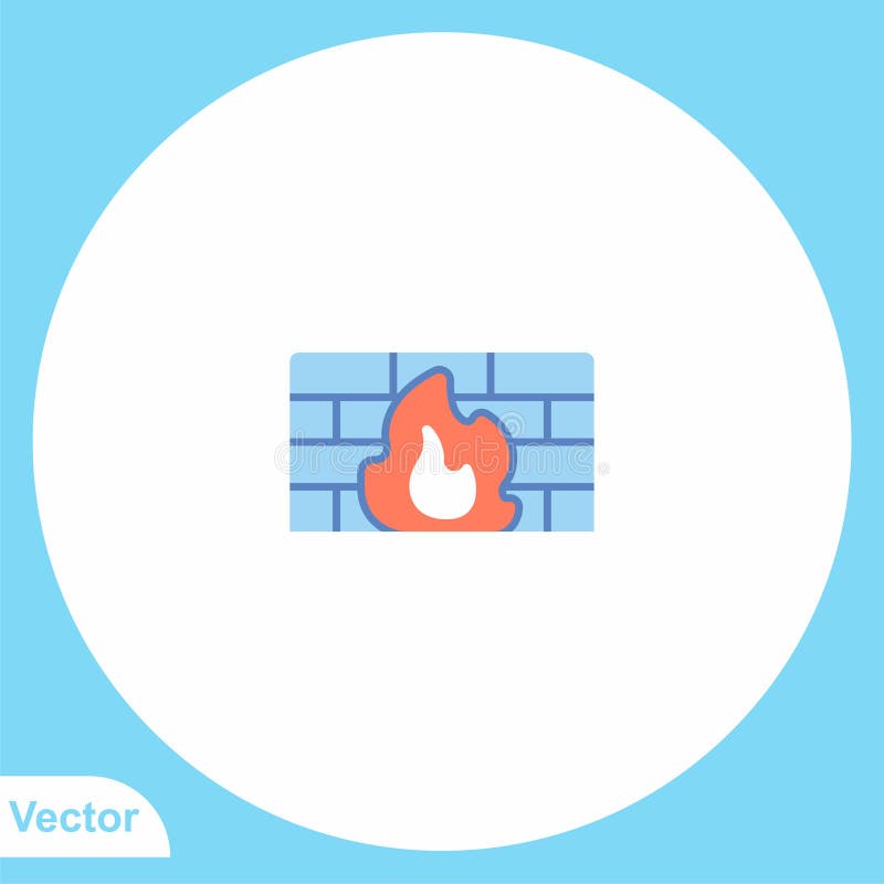 Firewall Flat Vector Icon Sign Symbol Stock Vector - Illustration of ...