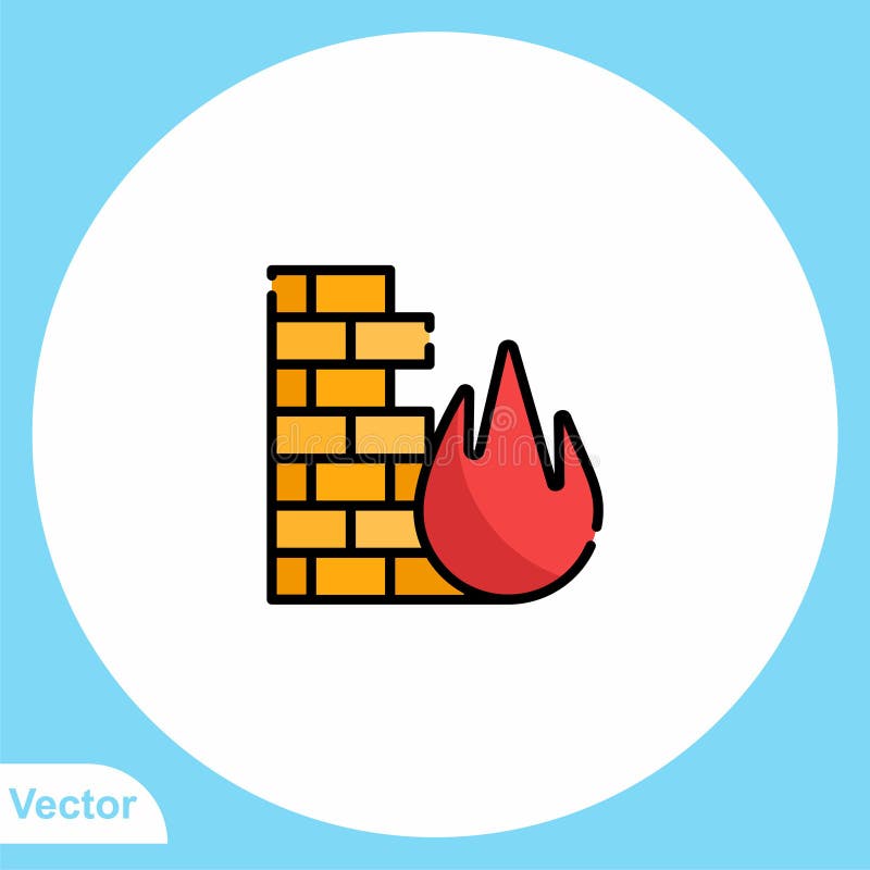 Firewall Flat Vector Icon Sign Symbol Stock Illustration - Illustration ...