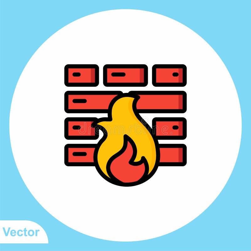 Firewall Flat Vector Icon Sign Symbol Stock Vector - Illustration of ...