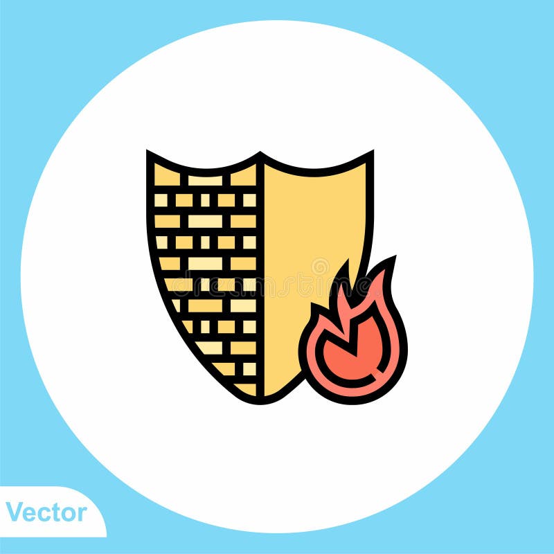 Firewall Flat Vector Icon Sign Symbol Stock Vector - Illustration of ...