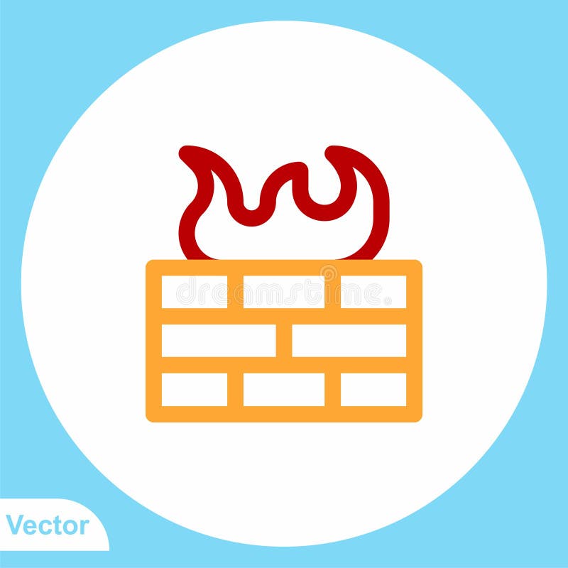 Firewall Flat Vector Icon Sign Symbol Stock Vector - Illustration of ...