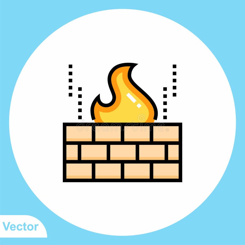 Firewall Flat Vector Icon Sign Symbol Stock Vector - Illustration of ...