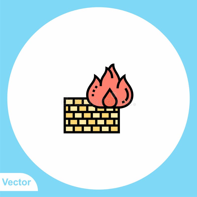 Firewall Flat Vector Icon Sign Symbol Stock Vector - Illustration of ...