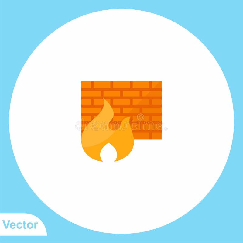 Firewall Flat Vector Icon Sign Symbol Stock Illustration - Illustration ...