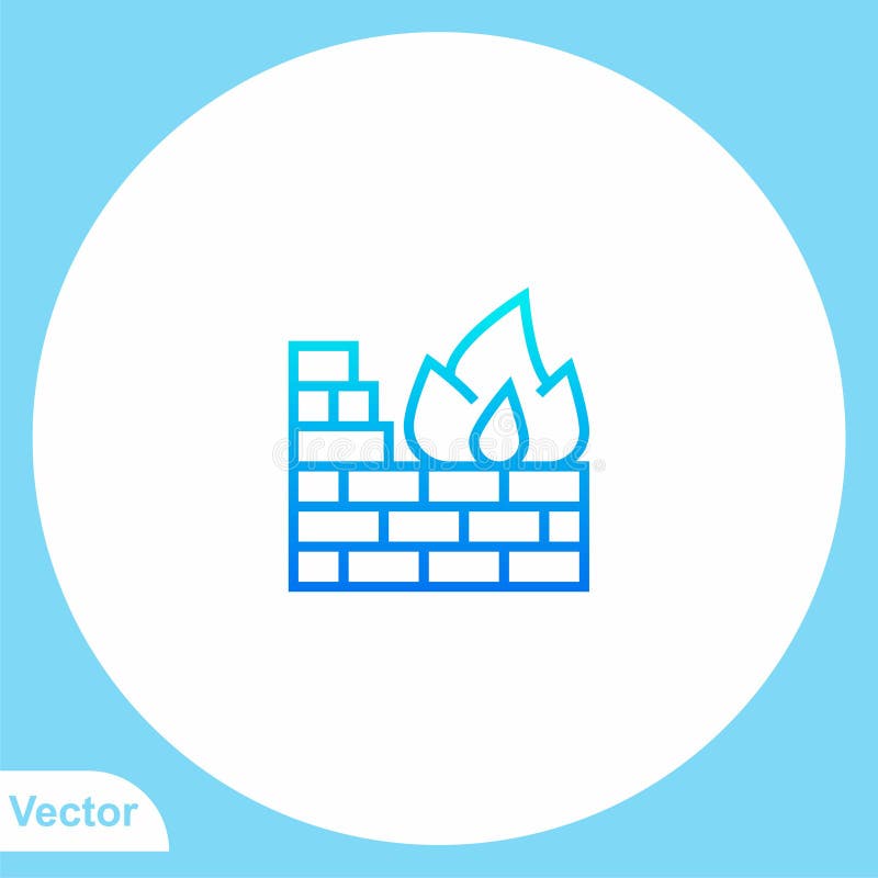Firewall Flat Vector Icon Sign Symbol Stock Illustration - Illustration ...