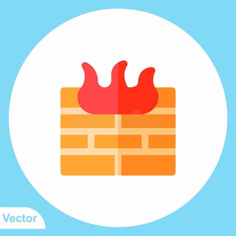 Firewall Flat Vector Icon Sign Symbol Stock Vector - Illustration of ...