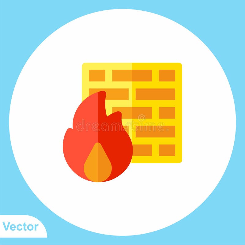 Firewall Flat Vector Icon Sign Symbol Stock Illustration - Illustration ...