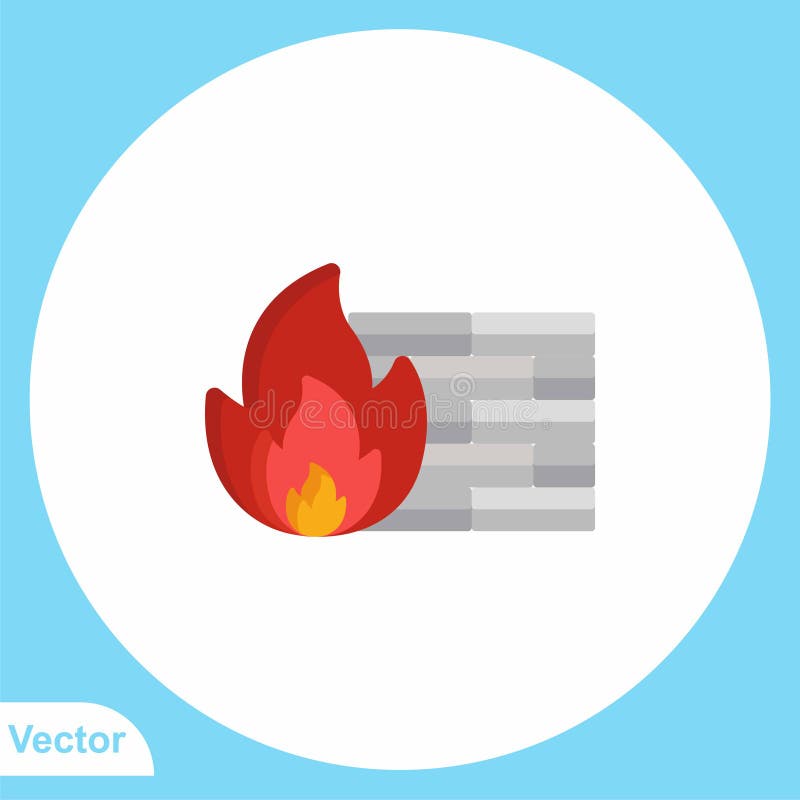 Firewall Flat Vector Icon Sign Symbol Stock Vector - Illustration of ...
