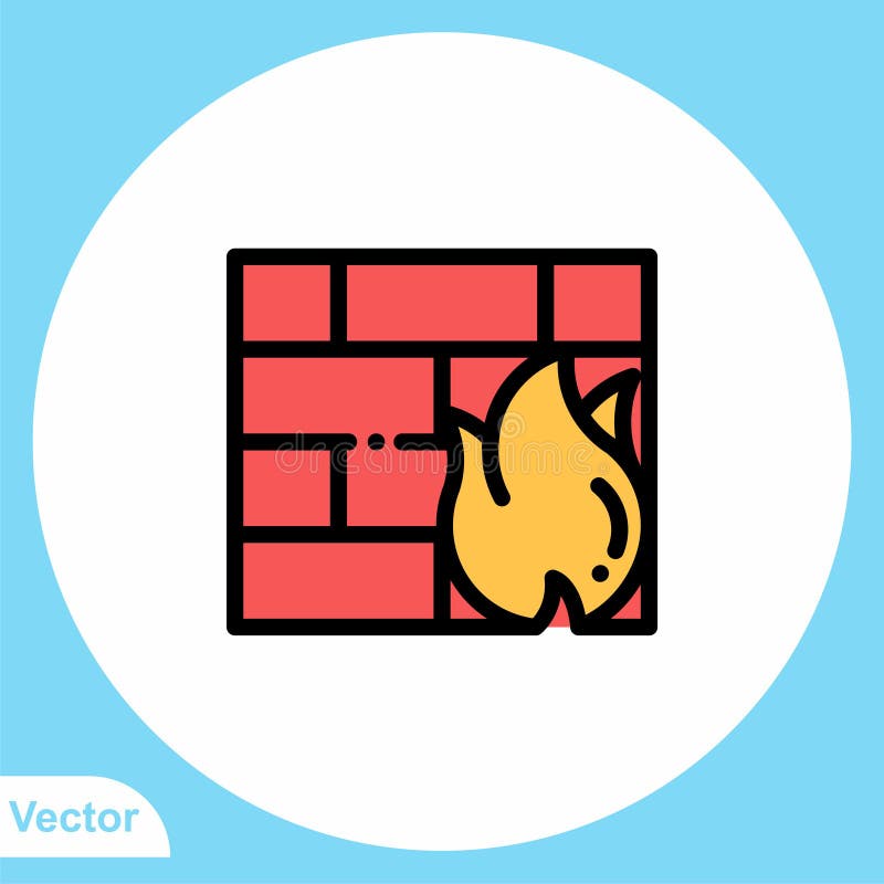 Firewall Flat Vector Icon Sign Symbol Stock Illustration - Illustration ...