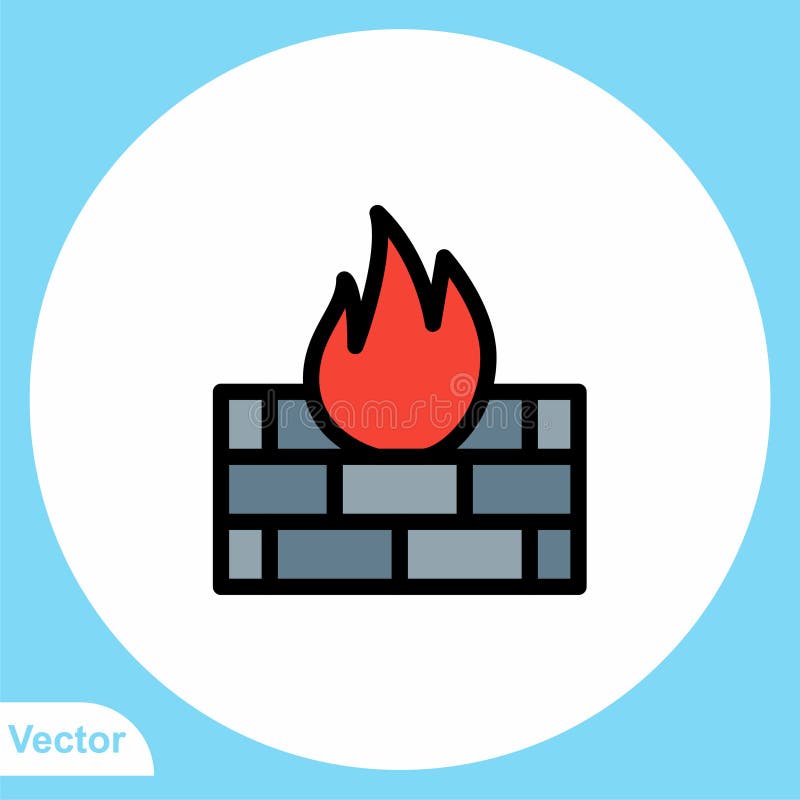Firewall Flat Vector Icon Sign Symbol Stock Vector - Illustration of ...