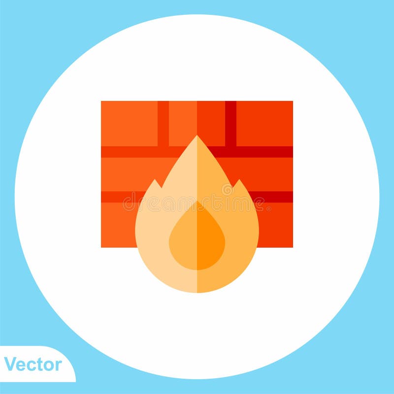 Firewall Flat Vector Icon Sign Symbol Stock Vector - Illustration of ...