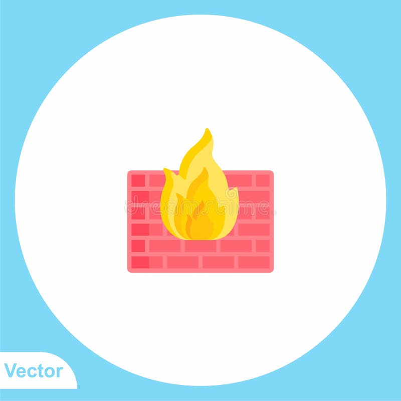 Firewall Flat Vector Icon Sign Symbol Stock Vector - Illustration of ...
