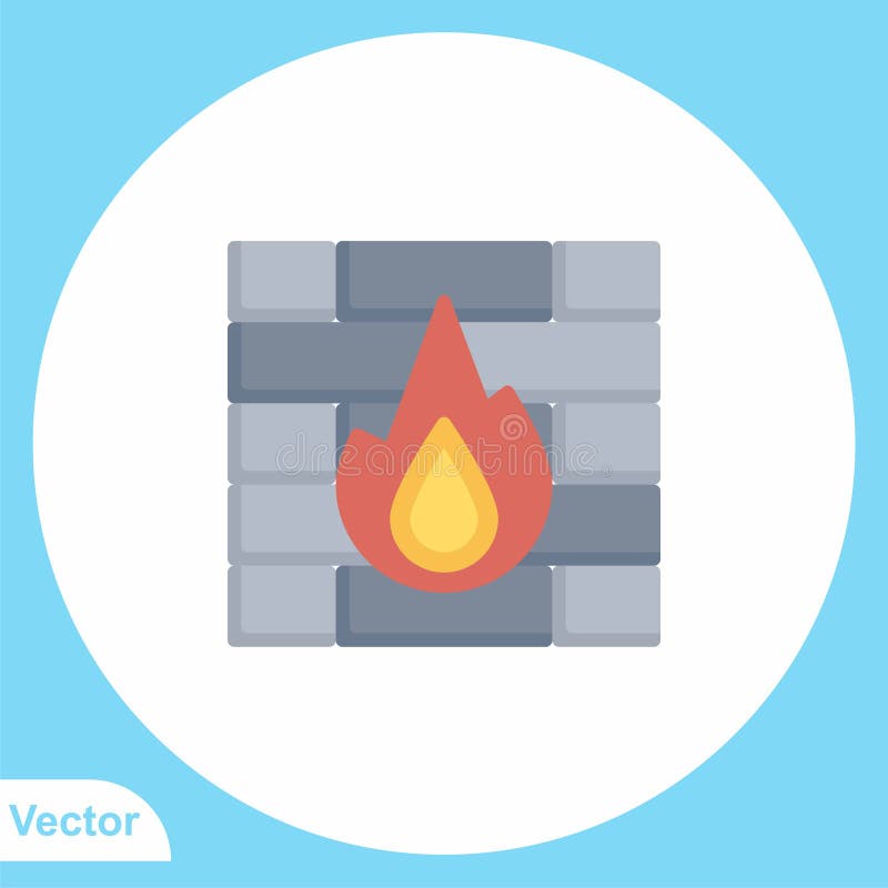 Firewall Flat Vector Icon Sign Symbol Stock Illustration - Illustration ...
