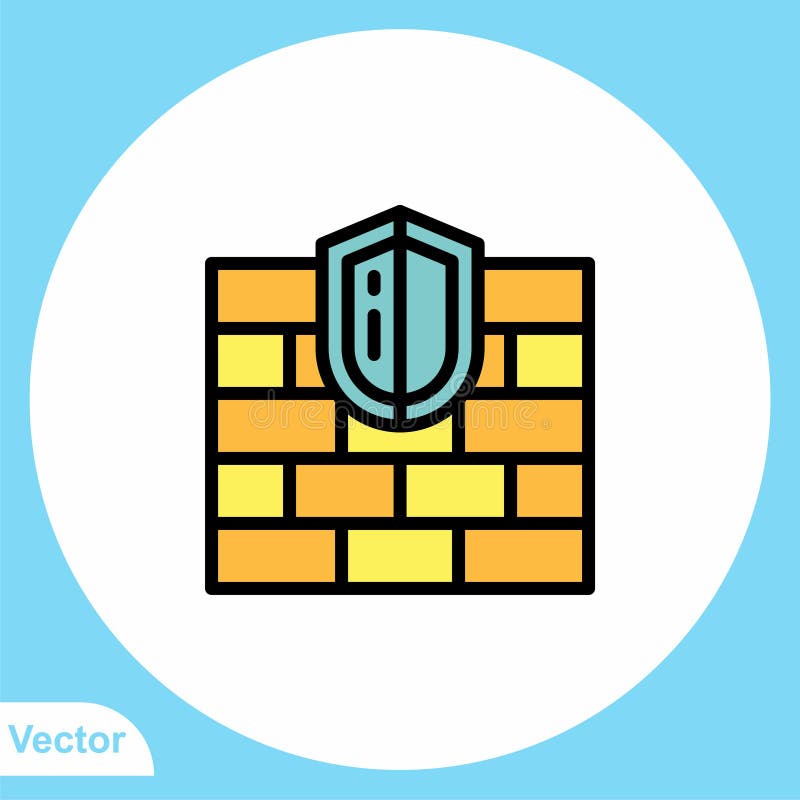 Firewall Flat Vector Icon Sign Symbol Stock Vector - Illustration of ...