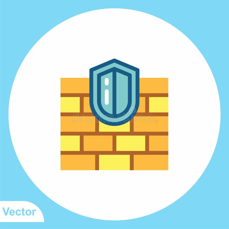 Firewall Flat Vector Icon Sign Symbol Stock Illustration - Illustration ...