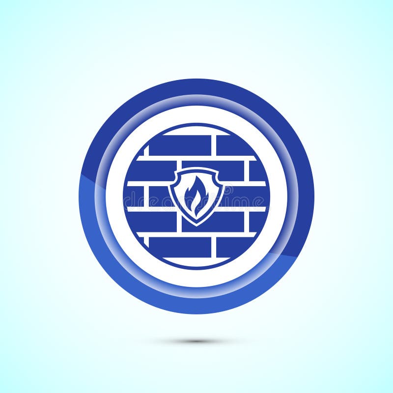 Firewall Icon Design Illustration. Brick Wall and Fire Icon, Internet ...