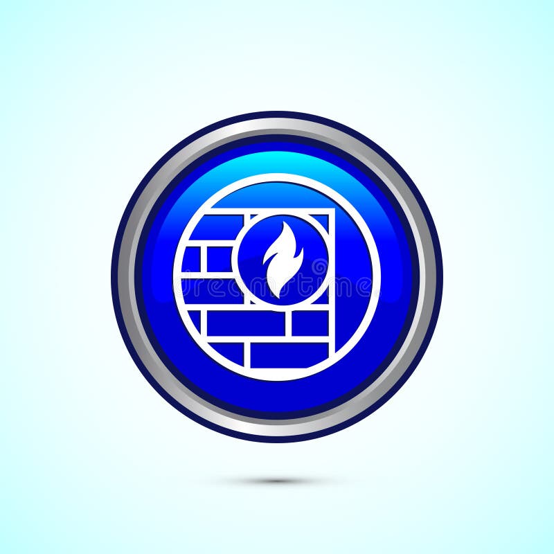 Firewall Icon Design Illustration. Brick Wall and Fire Icon, Internet ...