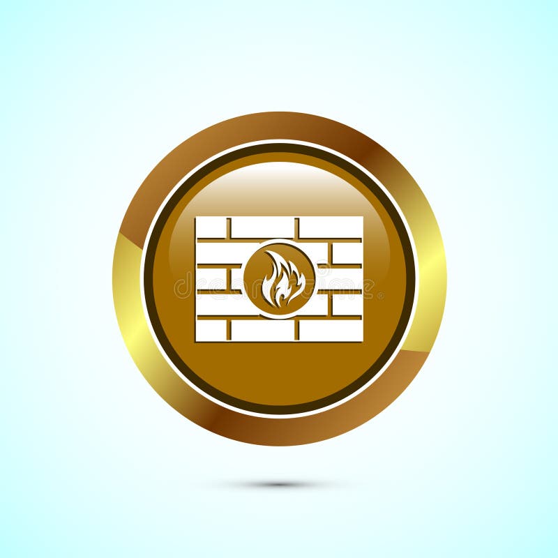 Firewall Icon Design Illustration. Brick Wall and Fire Icon, Internet ...