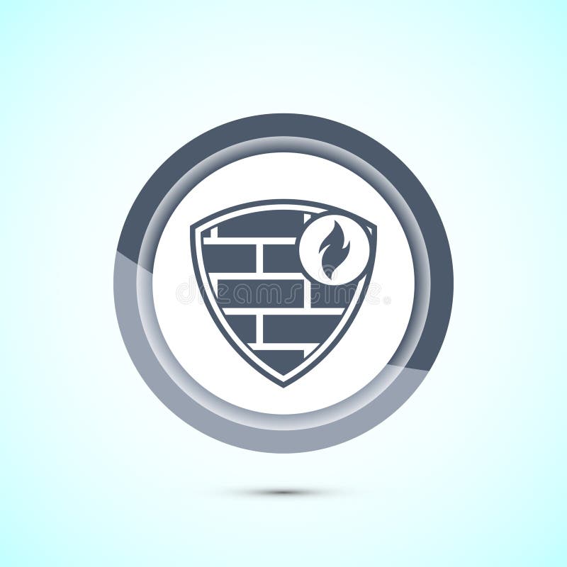 Firewall Icon Design Illustration. Brick Wall and Fire Icon, Internet ...