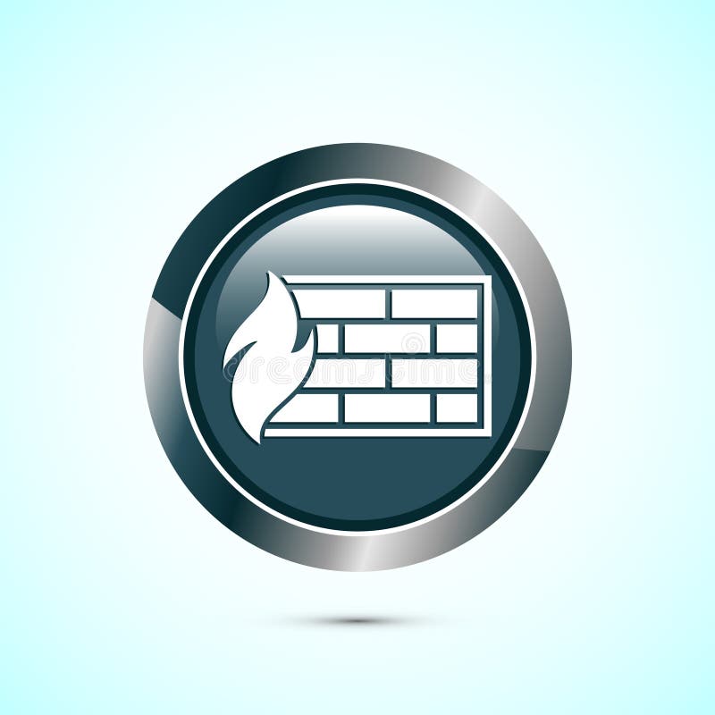 Firewall Icon Design Illustration. Brick Wall and Fire Icon, Internet ...