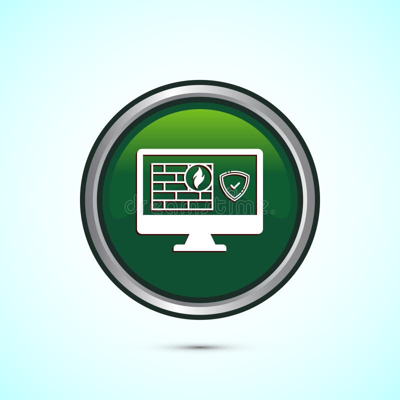 Firewall Icon Design Illustration. Brick Wall and Fire Icon, Internet ...