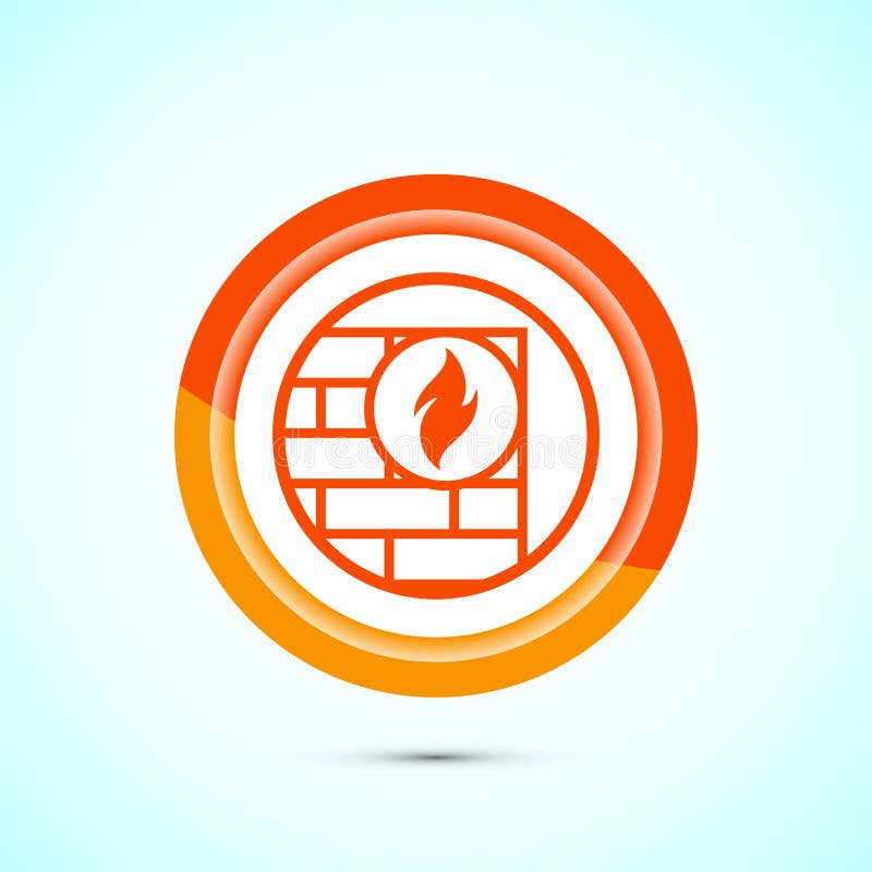 Firewall Icon Design Illustration. Brick Wall and Fire Icon, Internet ...