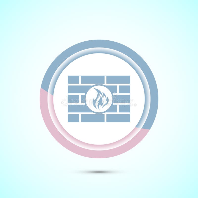 Firewall Icon Design Illustration. Brick Wall and Fire Icon, Internet ...
