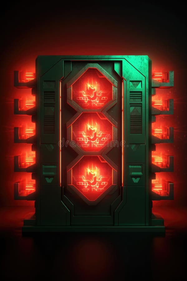Firewall Icon Glowing on a Digital Interface Stock Illustration ...