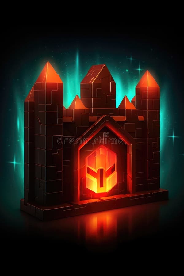 Firewall Icon Glowing on a Digital Interface Stock Illustration ...