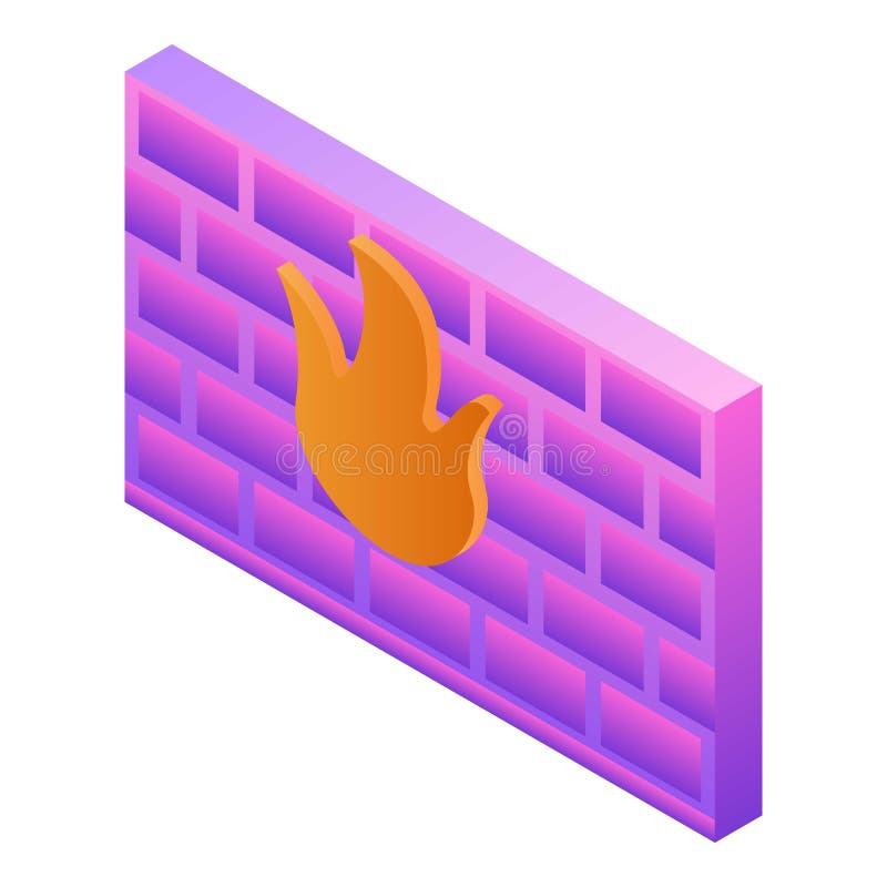 Firewall Icon in Cartoon Style Stock Illustration - Illustration of ...