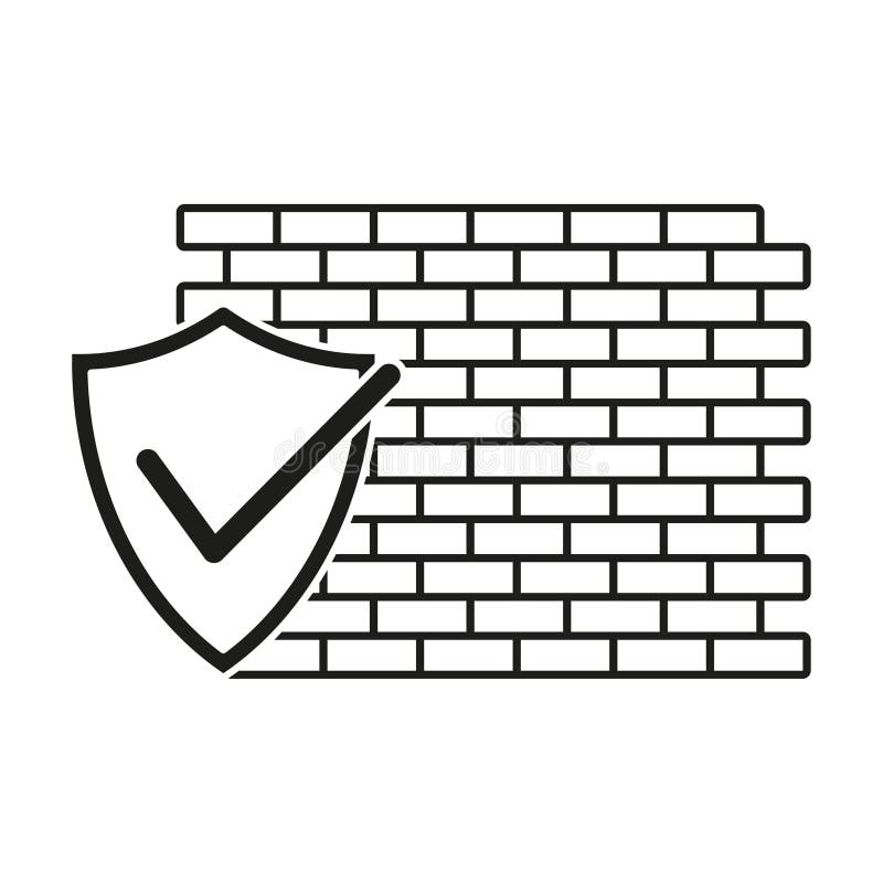 Firewall Icon. Shield and Wall Icon. Vector Illustration. EPS 10 Stock ...