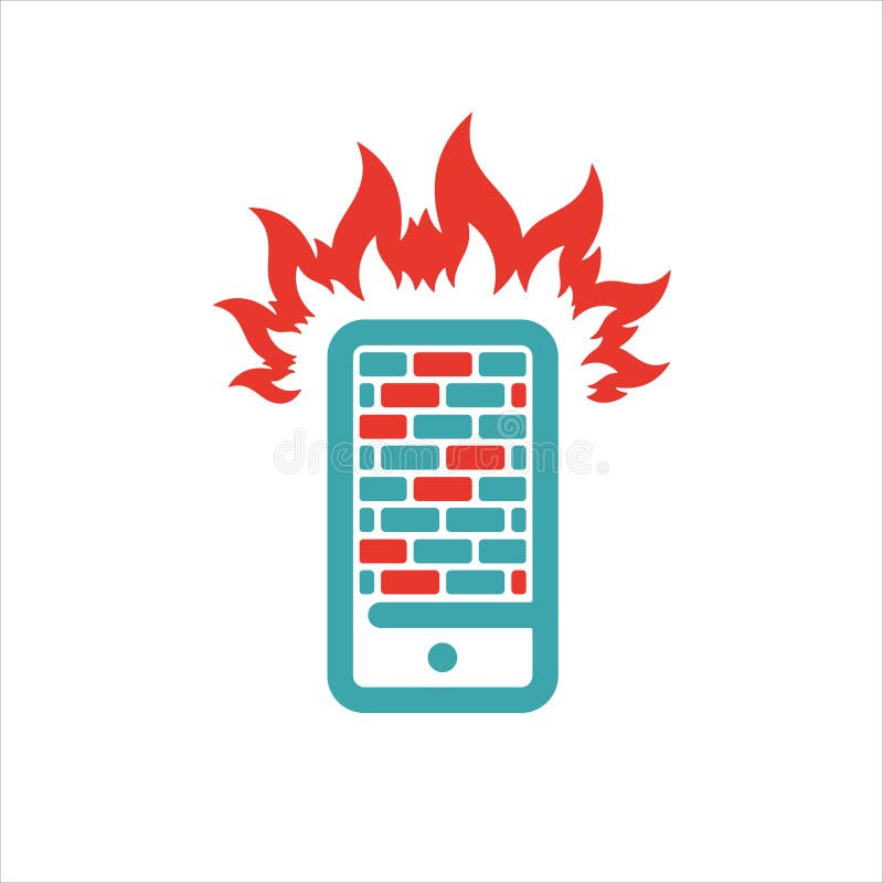 Firewall Icon on Smartphone Screen Vector Illustration. Stock Vector ...