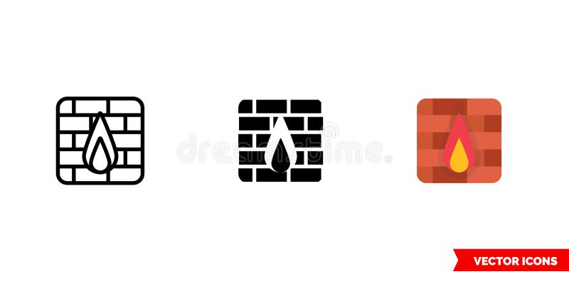 Firewall Icon of 3 Types. Isolated Vector Sign Symbol. Stock Vector ...