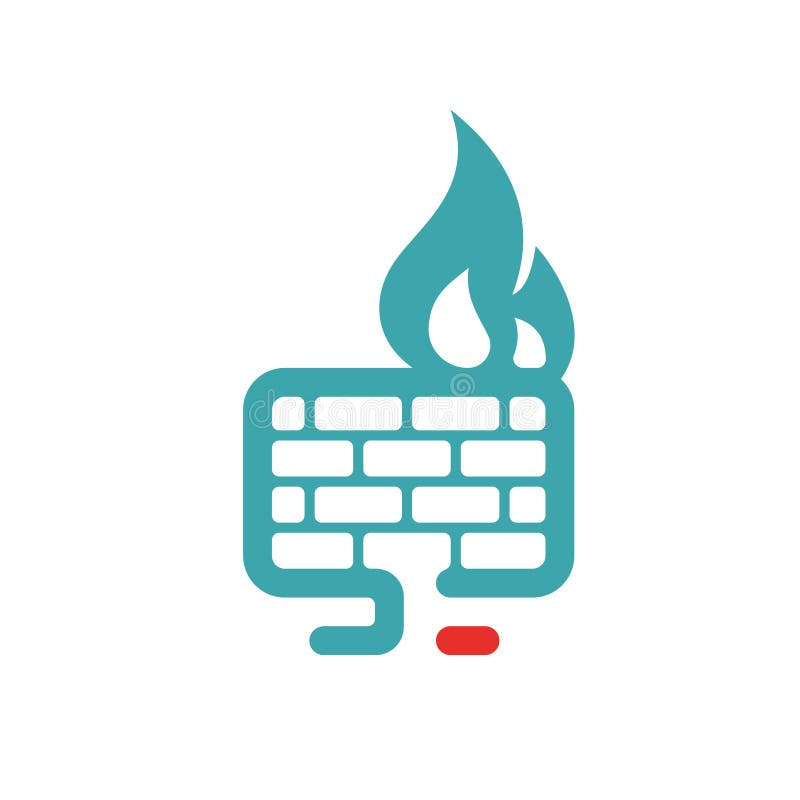 Firewall Flat Icon. Network Protection Blue Icons in Trendy Flat Style ...