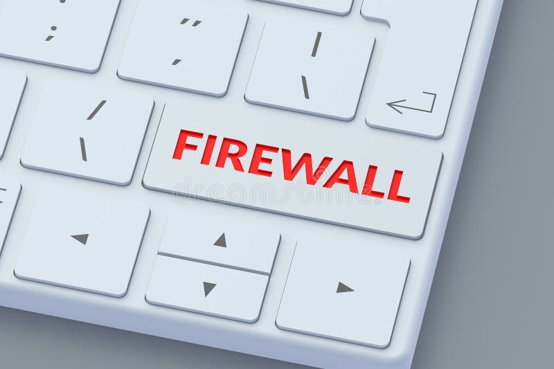 Firewall Inscription on Button on Keyboard. Database Safety Concept ...