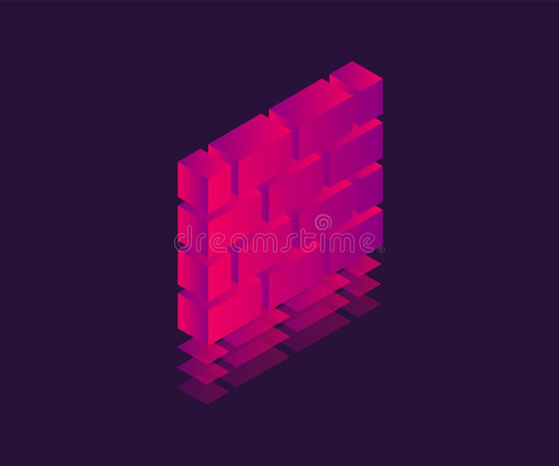 Firewall Isometric Icon. Vector 3D Illustration. Stock Vector ...
