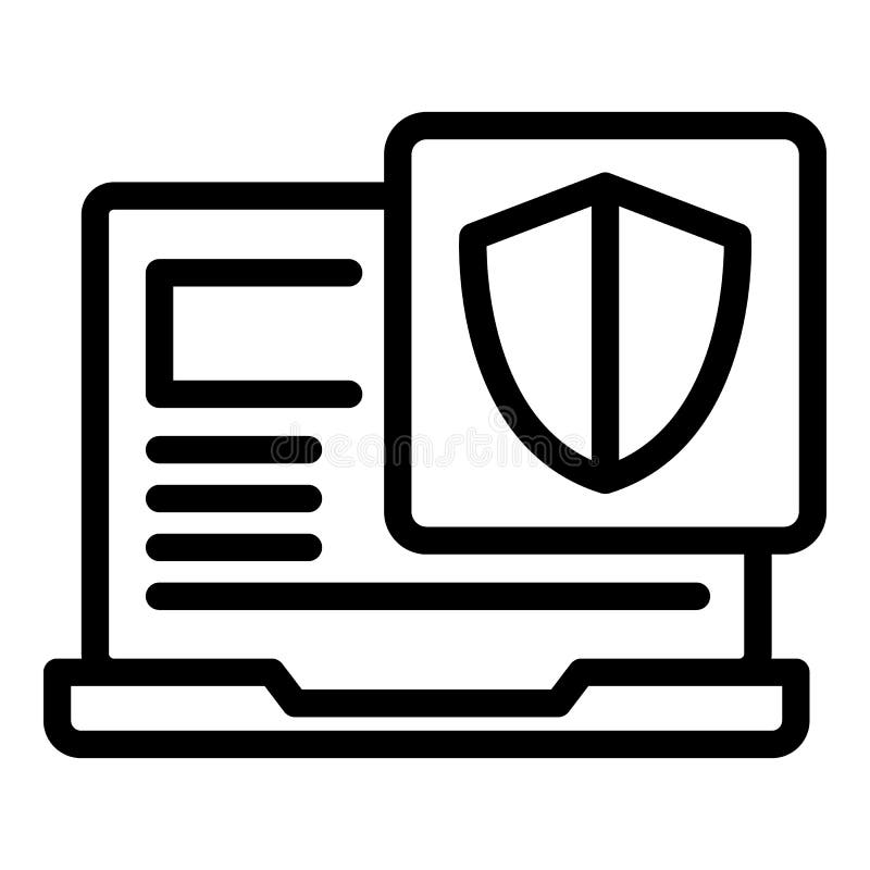Firewall Laptop Safety Icon Outline Vector. Lock Protect Stock Vector ...