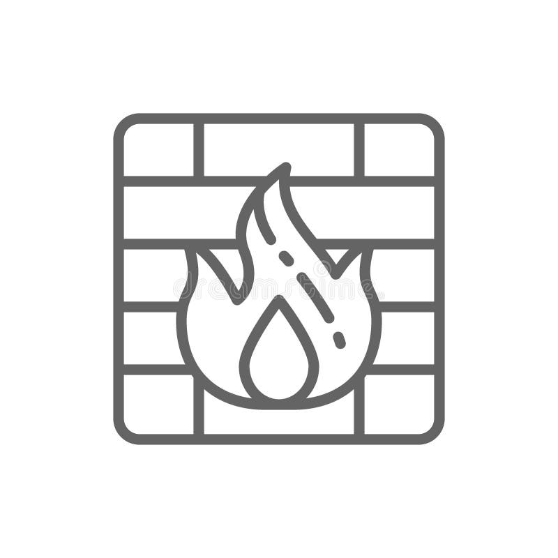 Firewall Line and Glyph Icon. Network Protection Vector Illustration ...